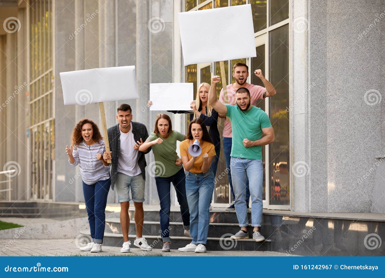 Angry Young Woman with Megaphone Leading Protest Stock Image - Image of ... Angry Young Woman with Megaphone Leading Protest Stock Image - Image of ...