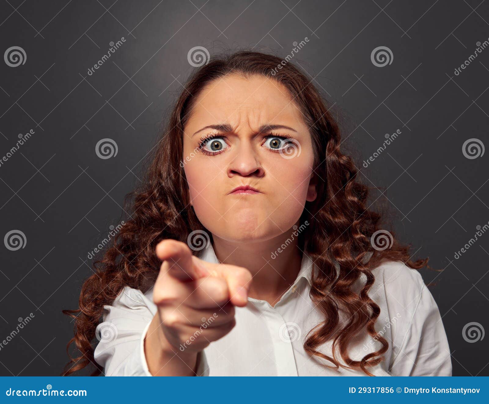 Angry Young Woman Pointing at Camera Stock Photo - Image of ...