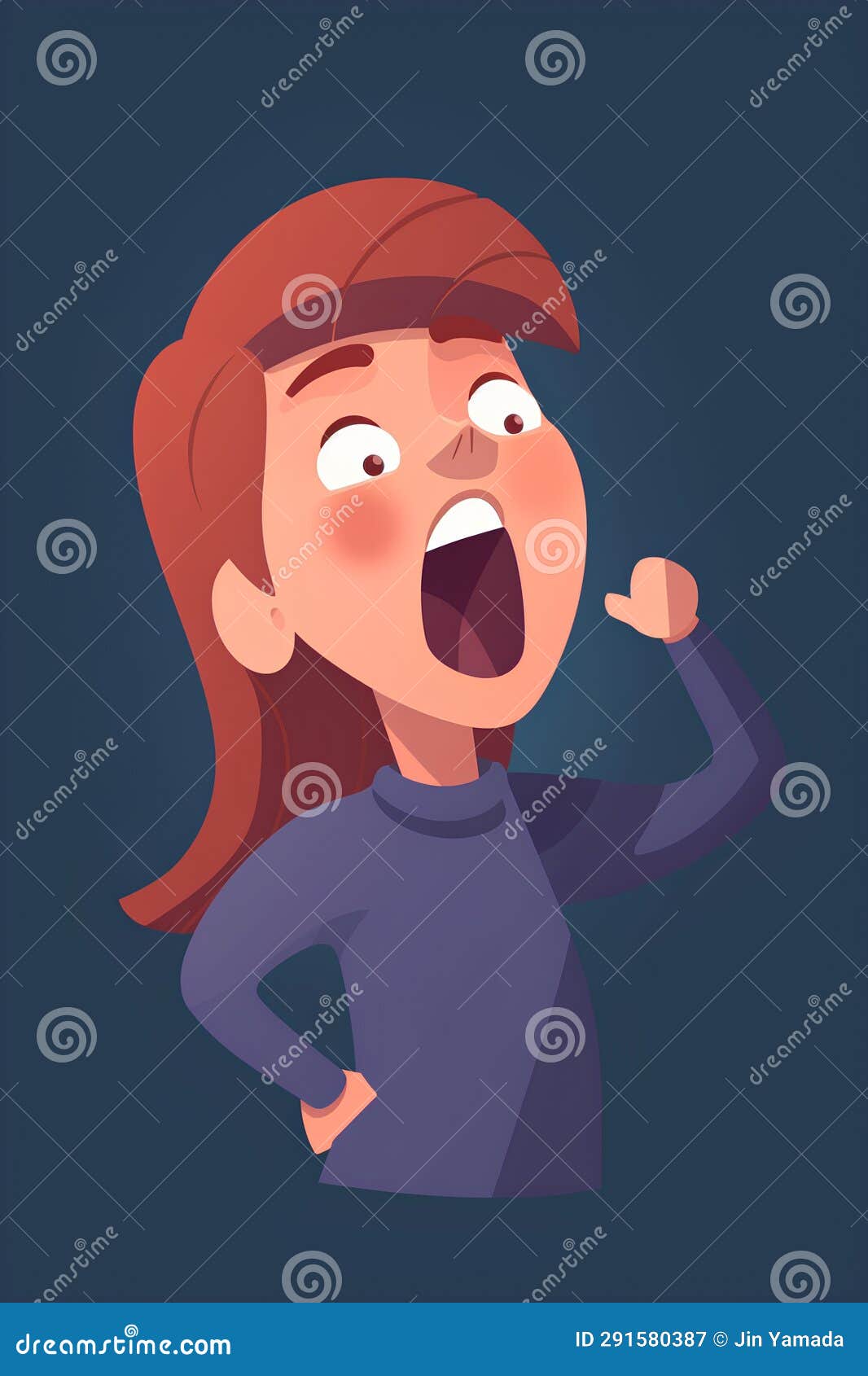 Angry Young Woman Screaming. Vector Illustration in a Flat Style Stock ...