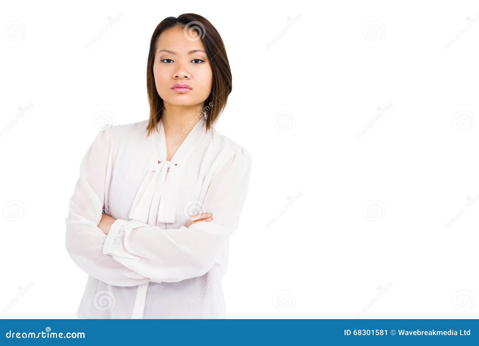 Angry Young Woman Standing With Arms Crossed Stock Image Image Of