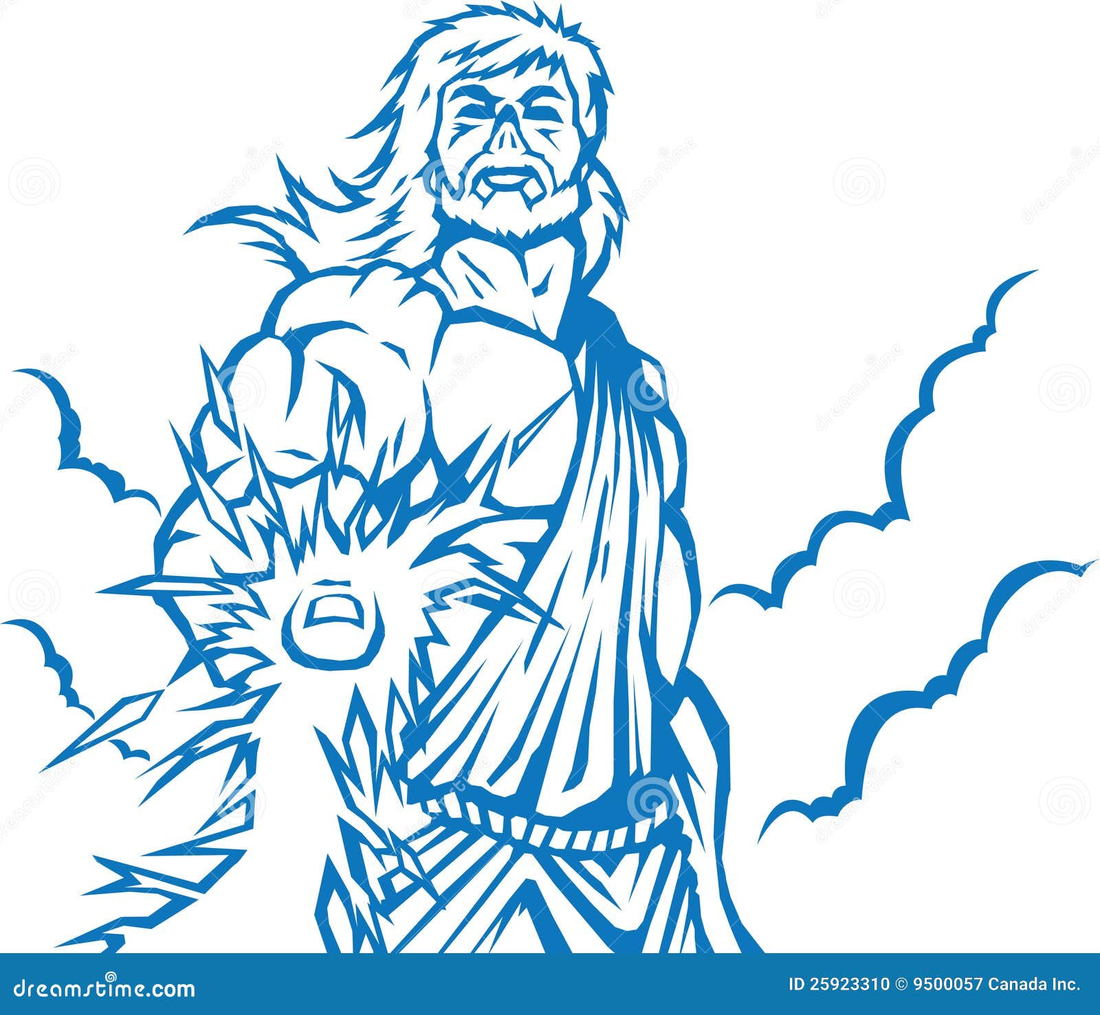 Angry Zeus stock vector. Illustration of muscular, energy - 25923310