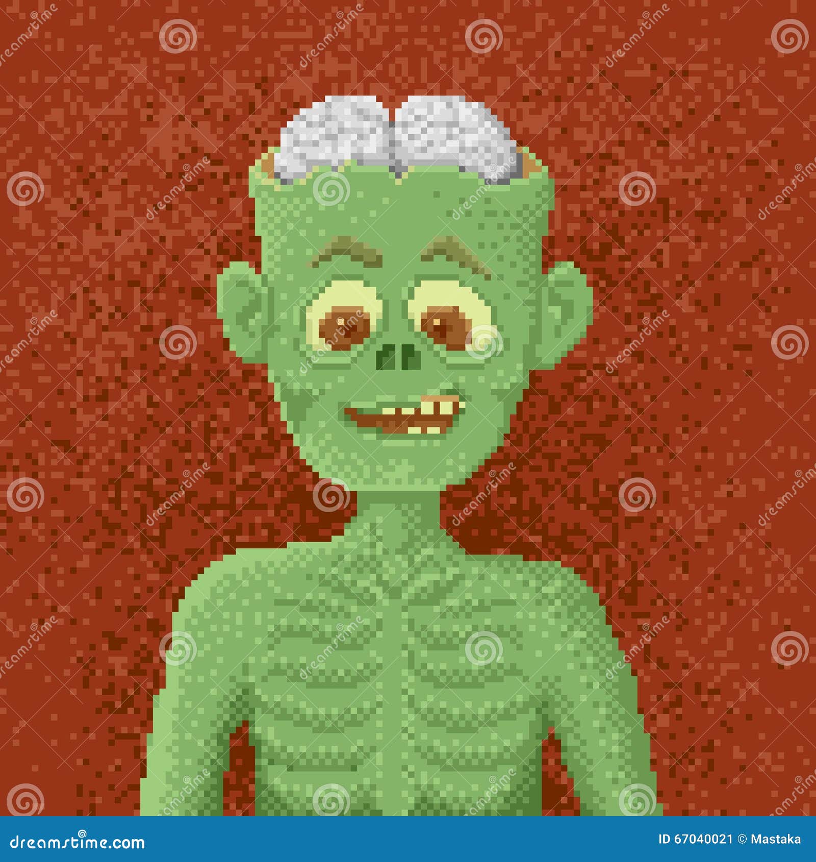 Angry Zombie - Pixel Art Illustration Cartoon Vector | CartoonDealer ...