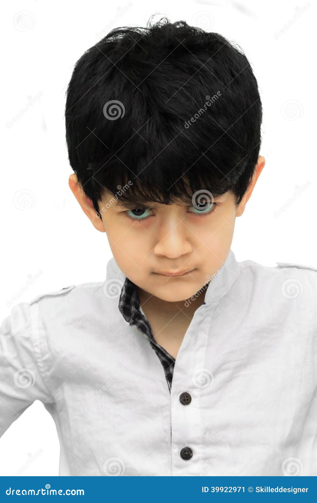 An Angrykid on White Background Stock Image - Image of aggressive ...