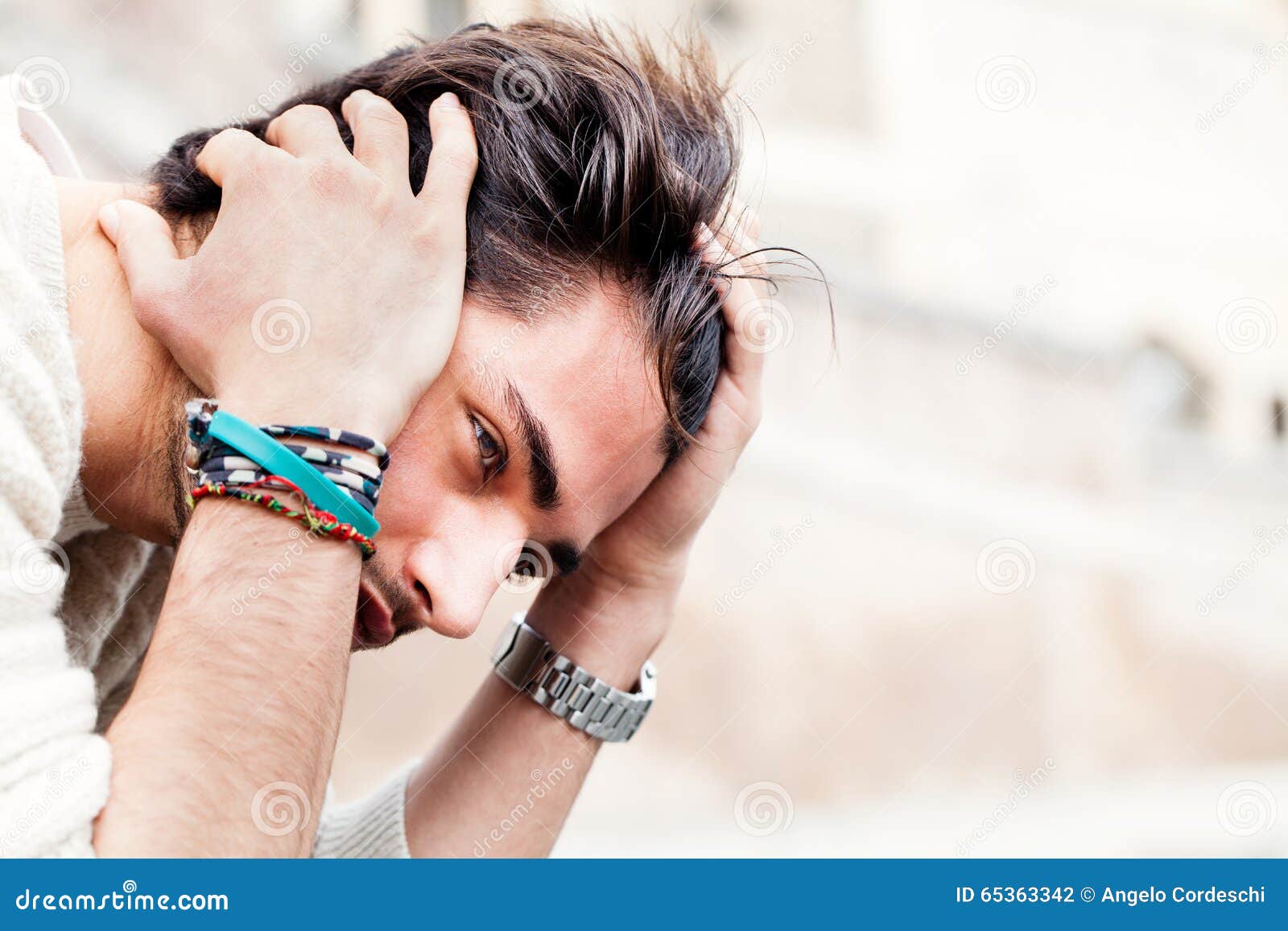Angst-Konzept Junger Mann Mit Problemen, Verzweiflung Stockfoto - Bild ...