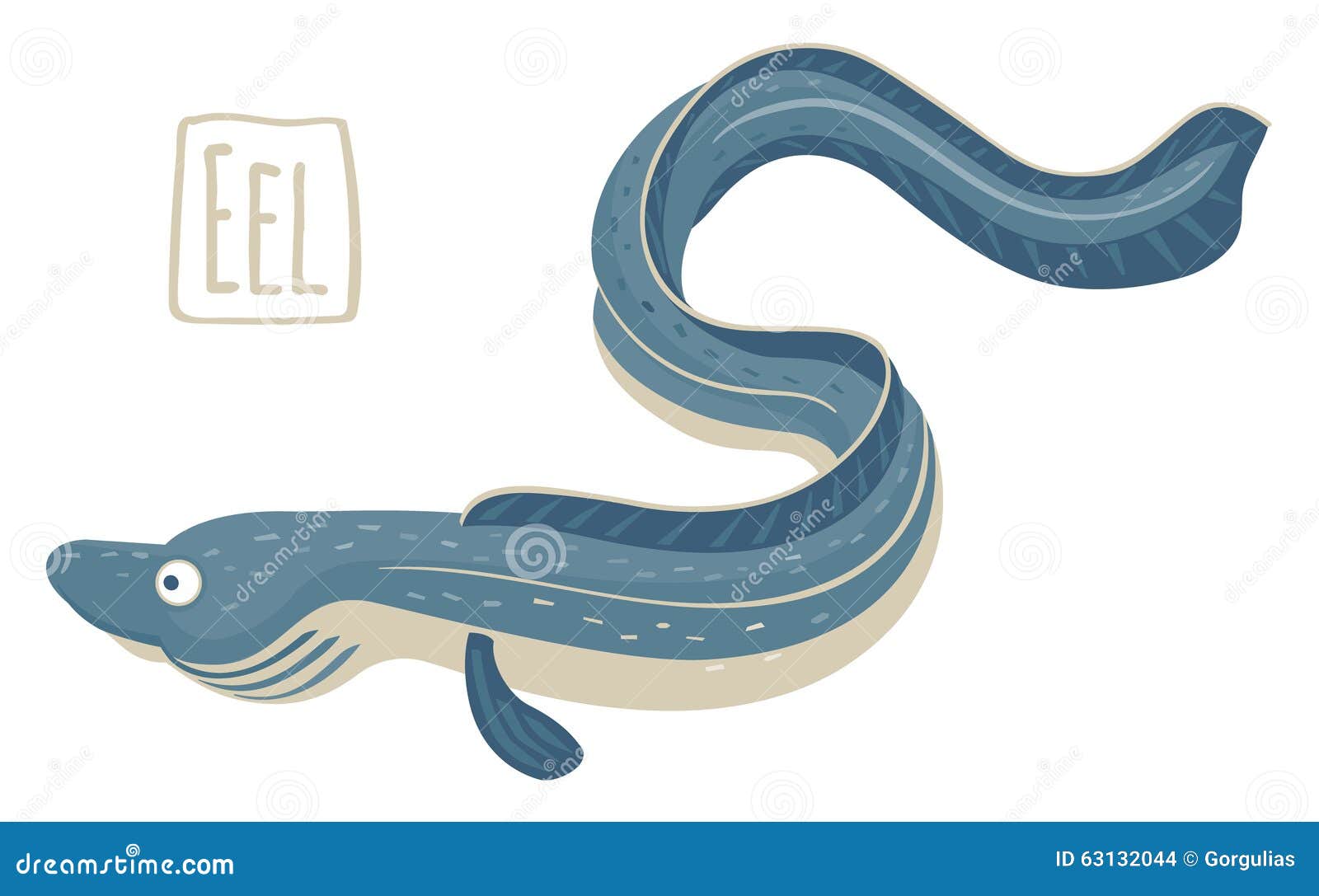 Anguila, Ejemplo Del Vector Ilustración del Vector - Ilustración de ...