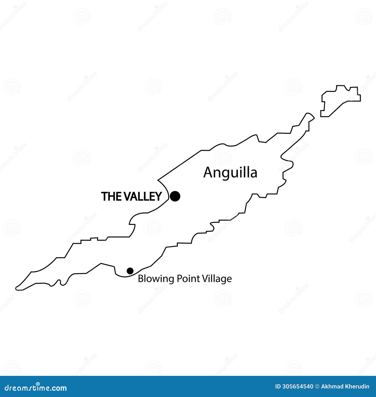 Anguilla map icon stock illustration. Illustration of anguilla - 305654540
