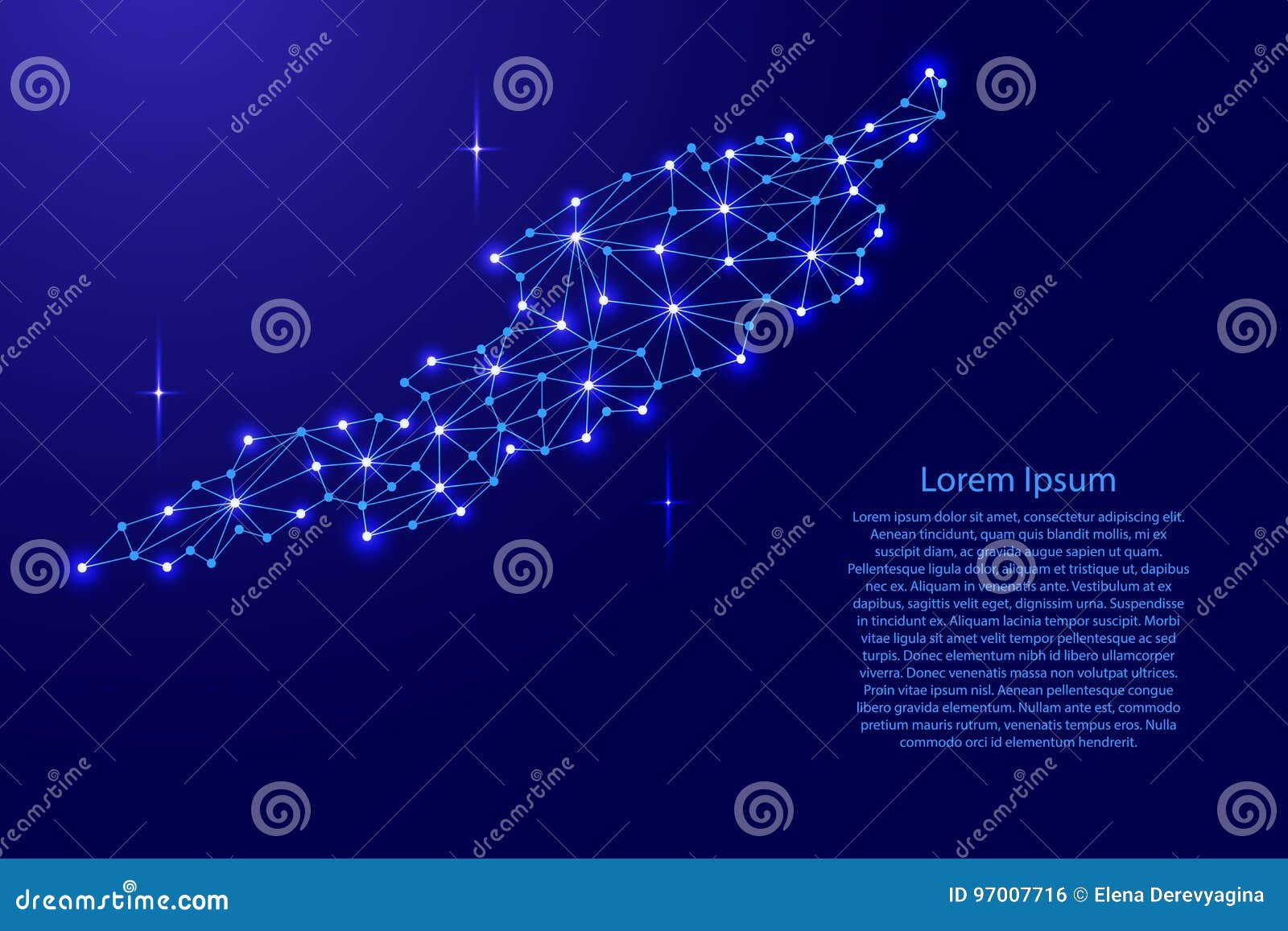 Anguilla Map of Polygonal Mosaic Lines Network, Rays, Space Stars of ...