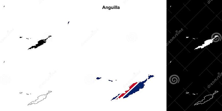 Anguilla outline map stock vector. Illustration of outline - 323783018