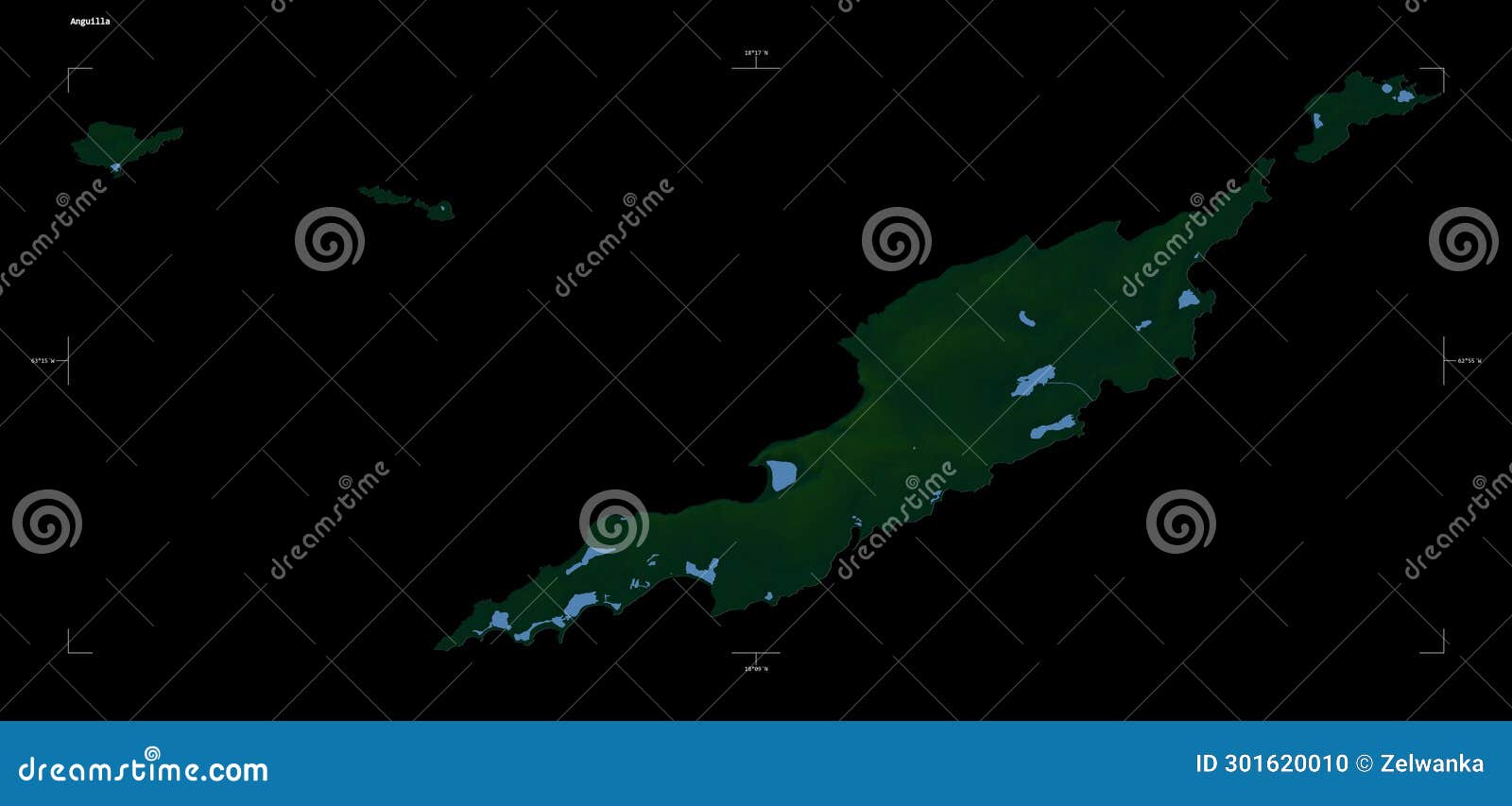 Anguilla Shape on Black. Physical Stock Illustration - Illustration of ...