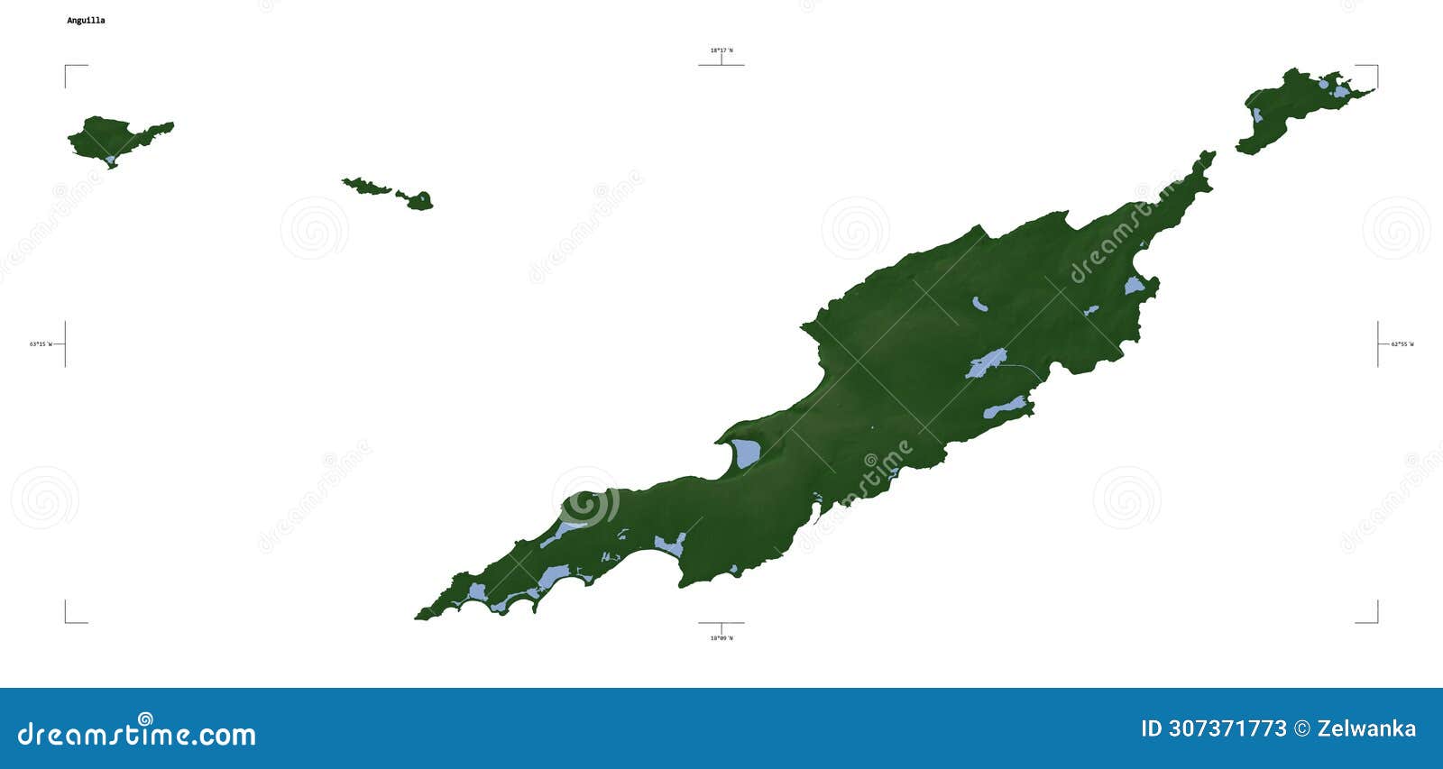 Anguilla Shape on White. Pale Stock Illustration - Illustration of ...