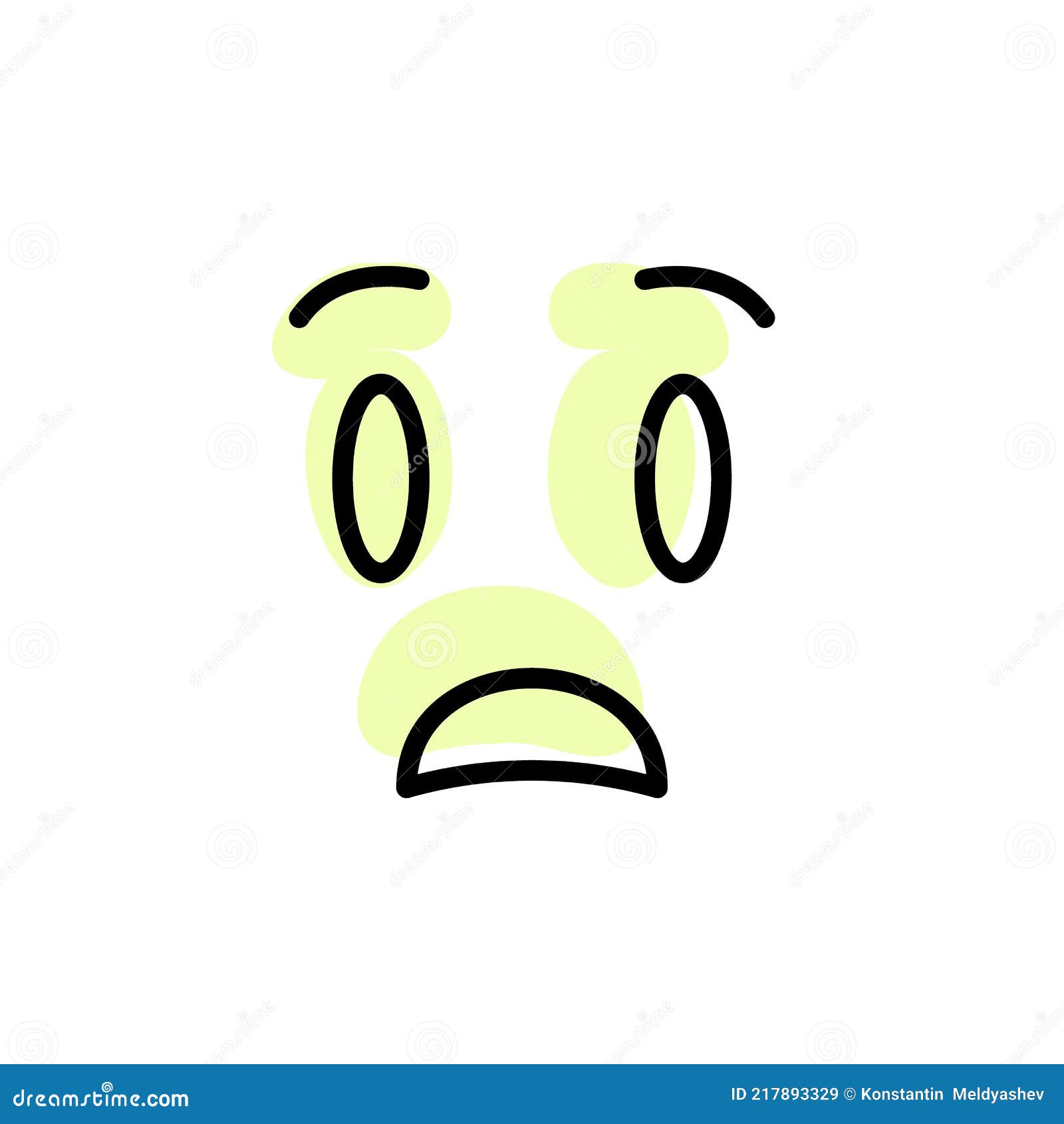 Anguished Face Emoticon Line Icon Vector Illustration | CartoonDealer ...
