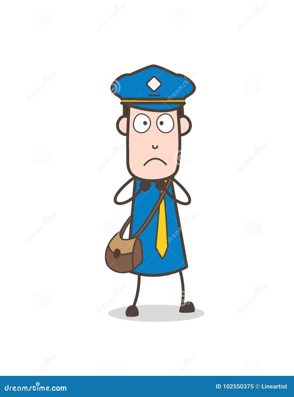 Anguished Postman Face Expression Vector Stock Illustration ...