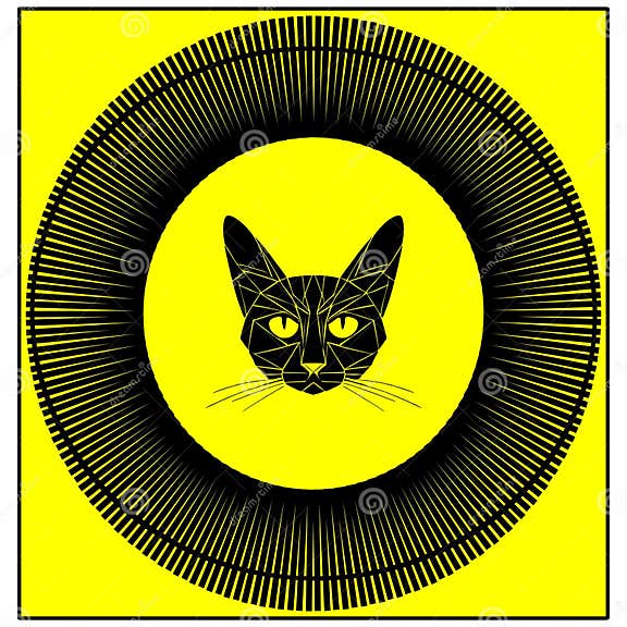 Angular Cat Circle Border Vector Graphics Stock Illustration - Illustration of border, colours ...
