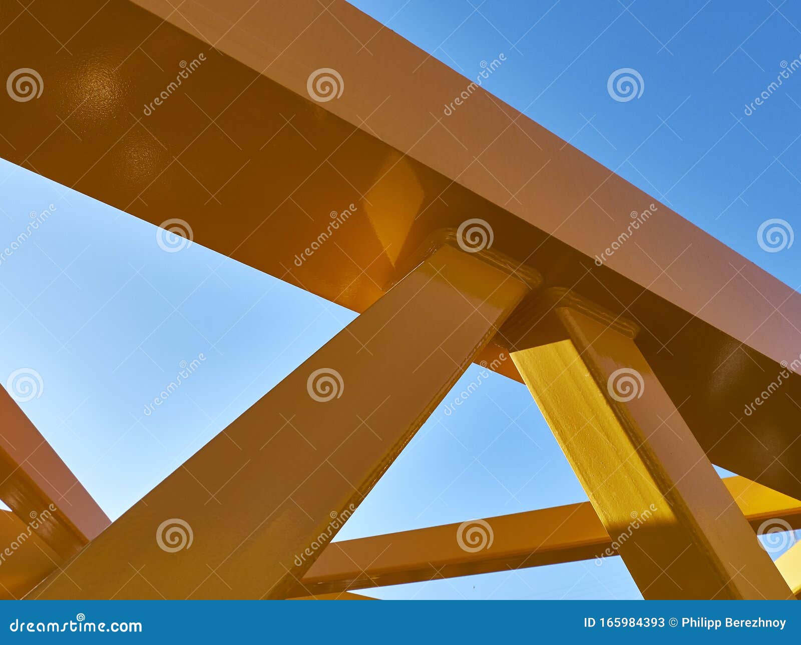 Angular Connection of Several Iron Beams. Tower Crane Parts Stock Image ...