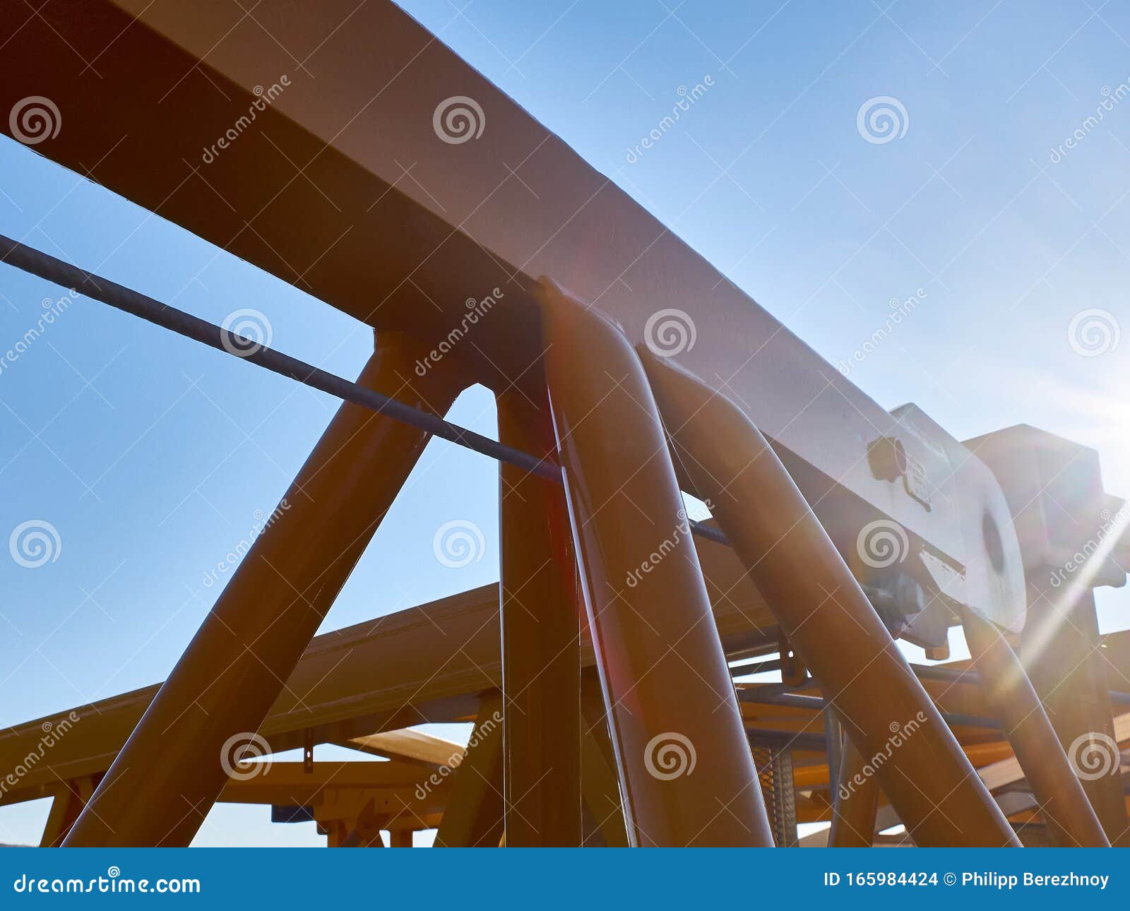 Angular Connection Of Several Iron Beams. Tower Crane Parts Stock Photo ...
