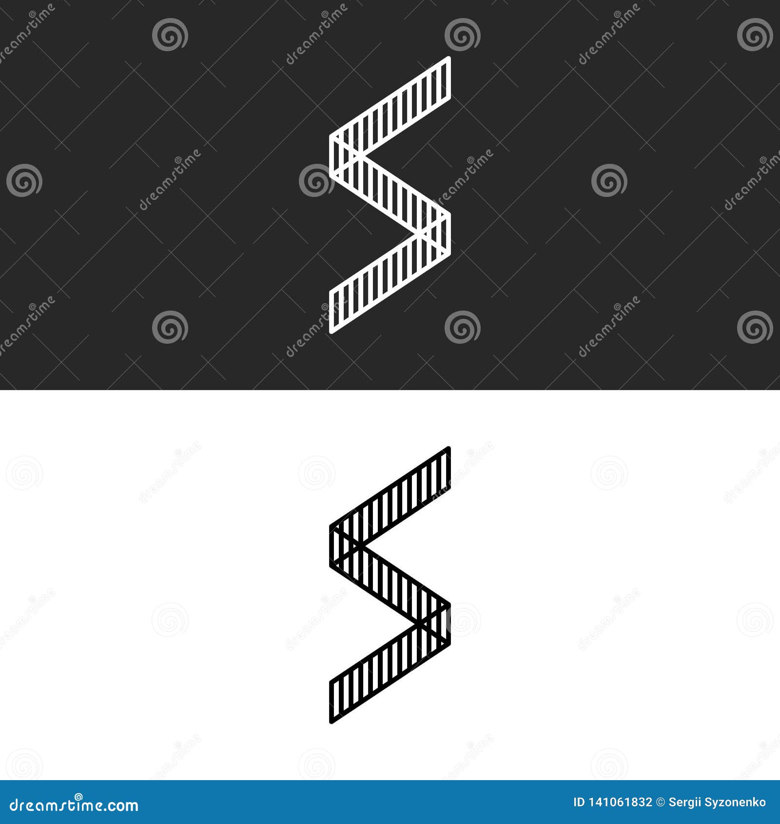 Angular Form Geometric Letter S Logo Monogram. Icon Fence Primitive ...