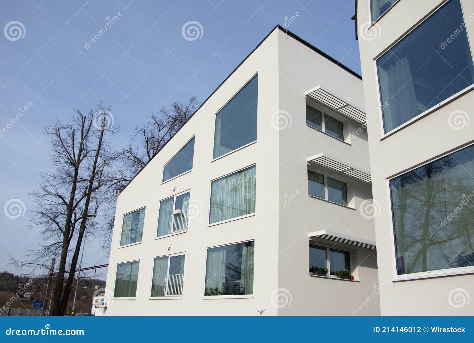 Angular Geometric Residential Building Stock Photo - Image of view ...