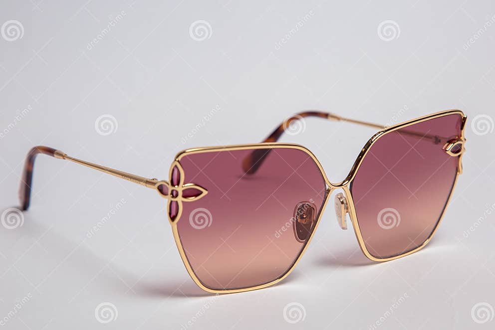 Angular Gold-Framed Sunglasses Stock Illustration - Illustration of ...