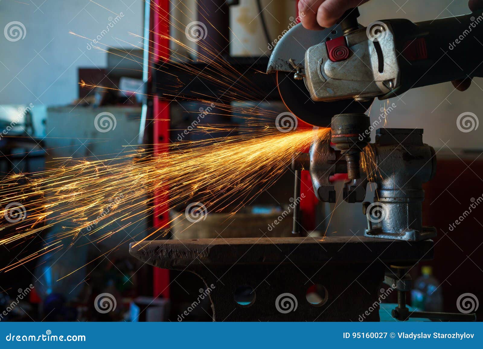 Angular Grinding Machine is Cutting the Metal Stock Image - Image of ...