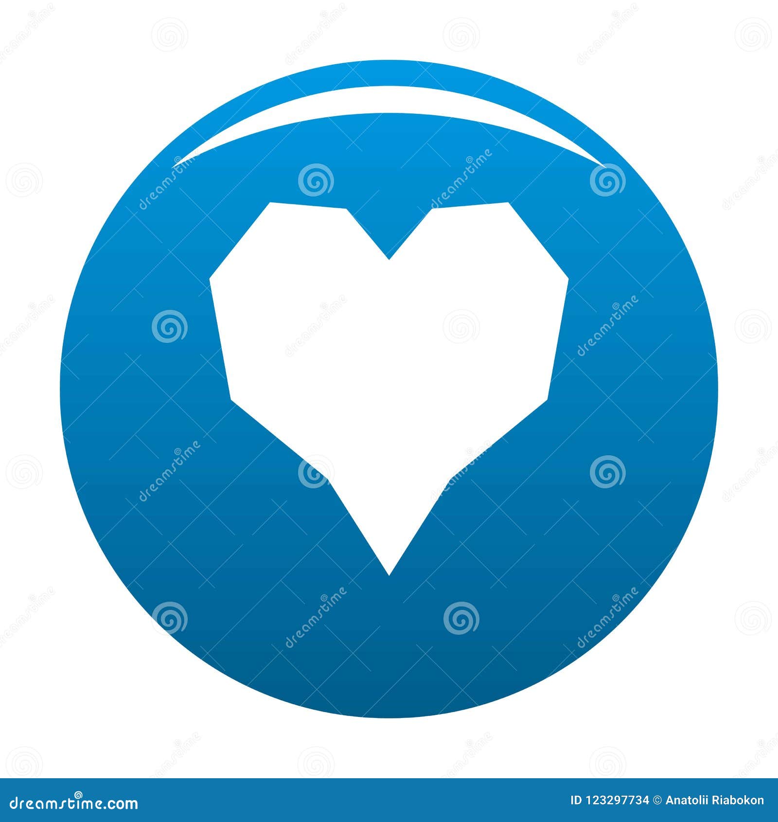 Angular heart icon blue stock illustration. Illustration of blue ...