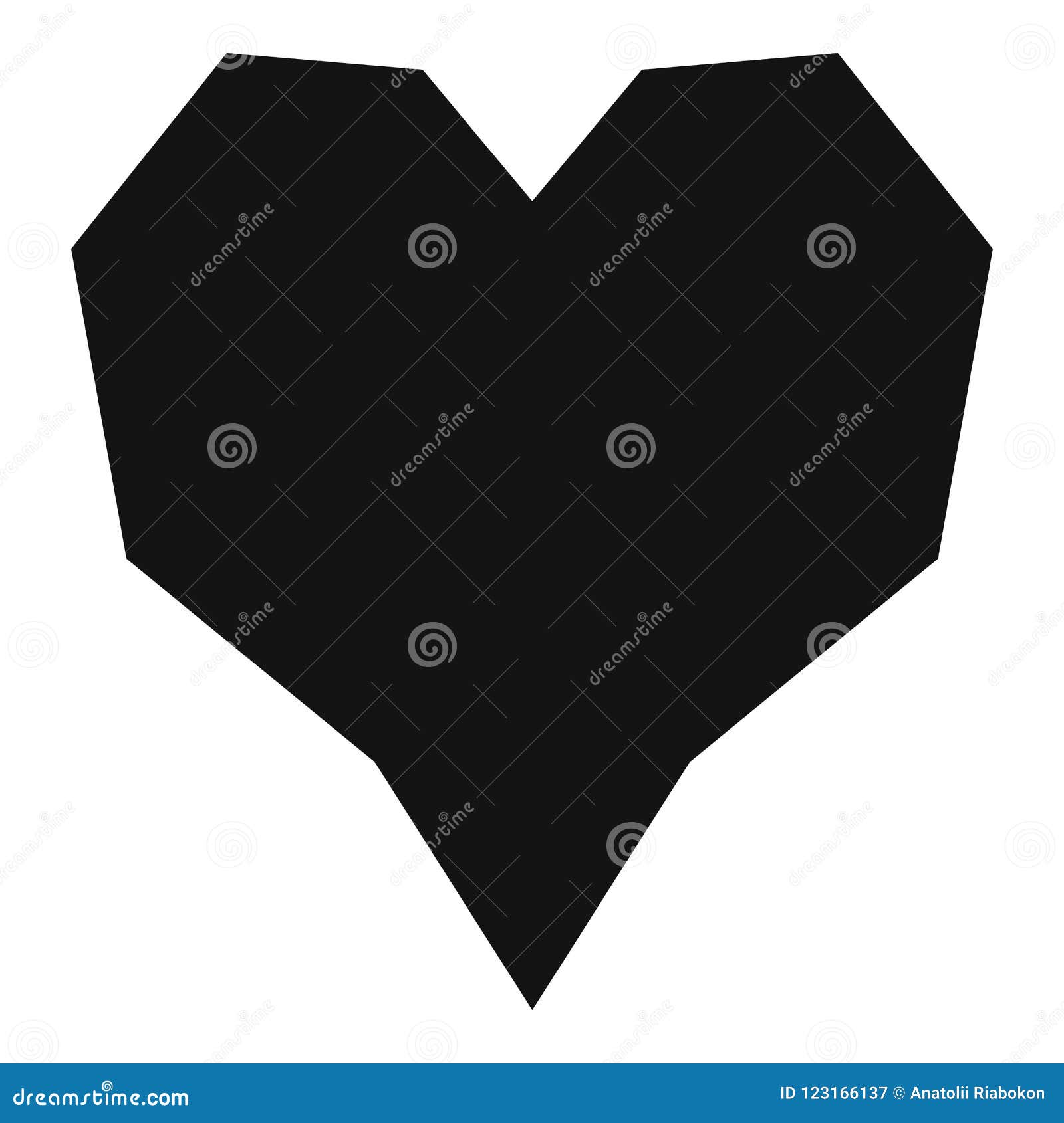 Angular Heart Icon, Simple Style. Stock Illustration - Illustration of ...