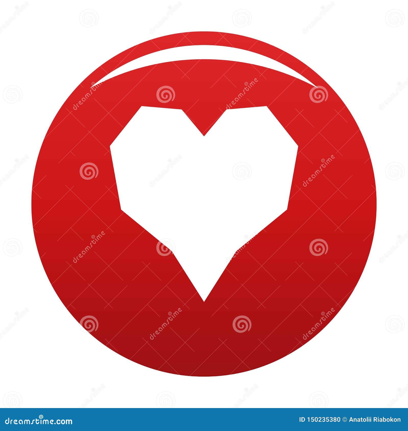 Angular Heart Icon Vector Red Stock Vector - Illustration of isolated ...