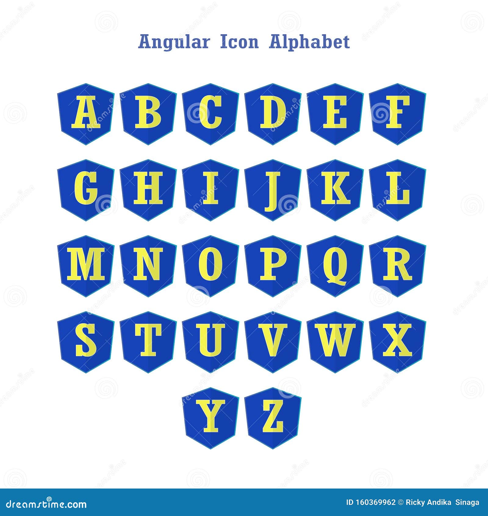 ANGULAR ICON ALPHABET stock vector. Illustration of design - 160369962