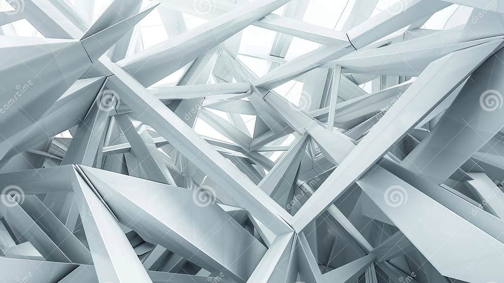 Angular Planes Intersecting and Creating a Complex Web of Shapes Stock Image - Image of curves ...