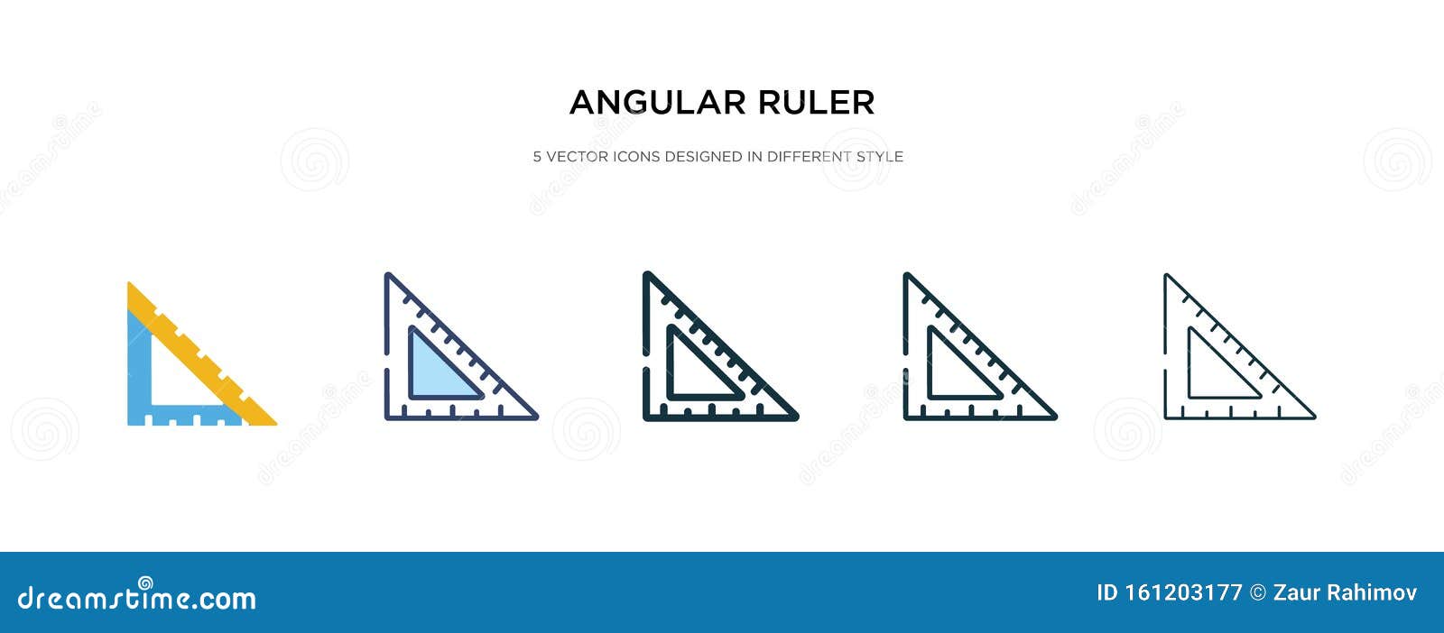 Angular Ruler Icon in Different Style Vector Illustration. Two Colored ...