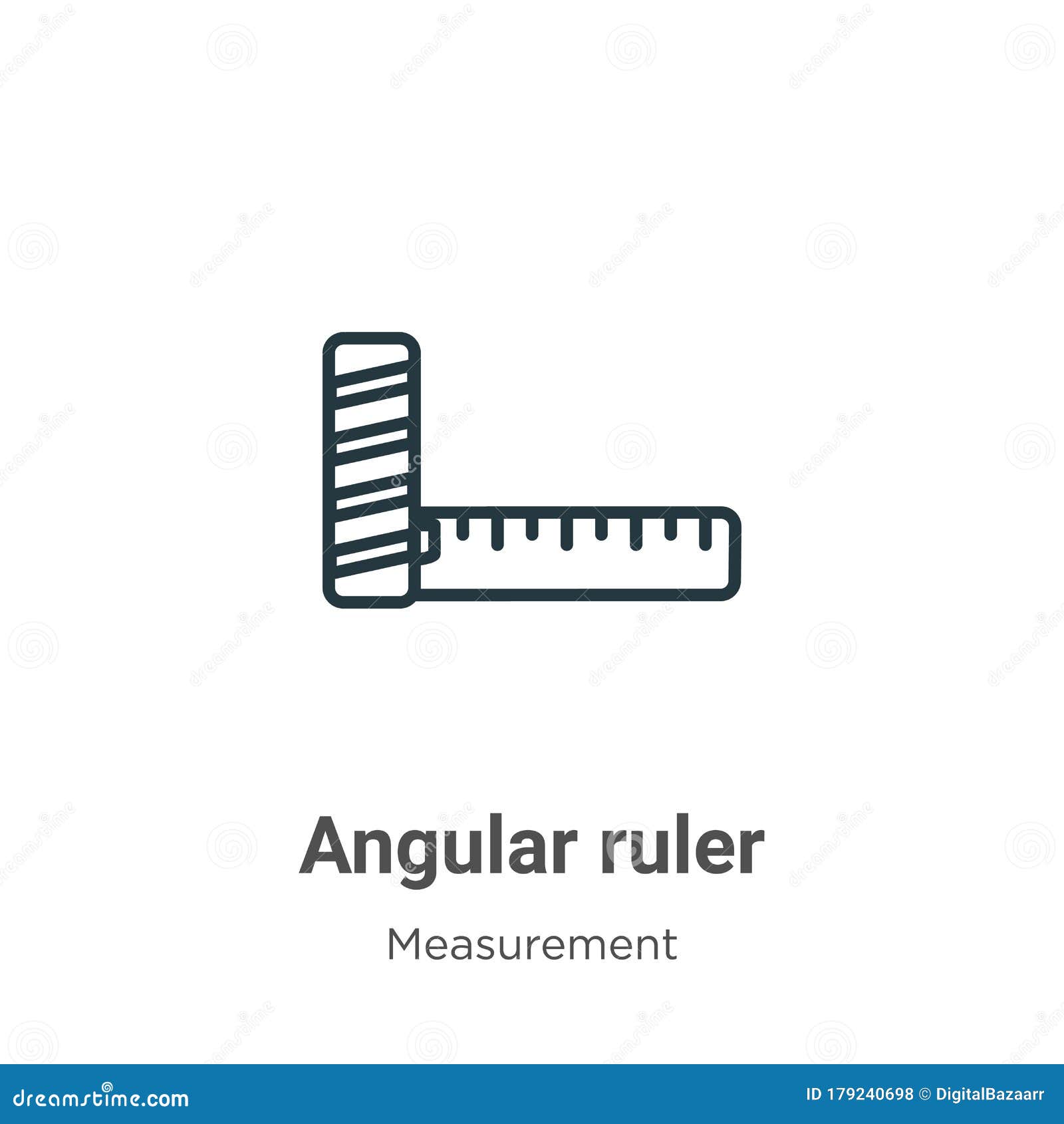 Angular Ruler Outline Vector Icon. Thin Line Black Angular Ruler Icon ...