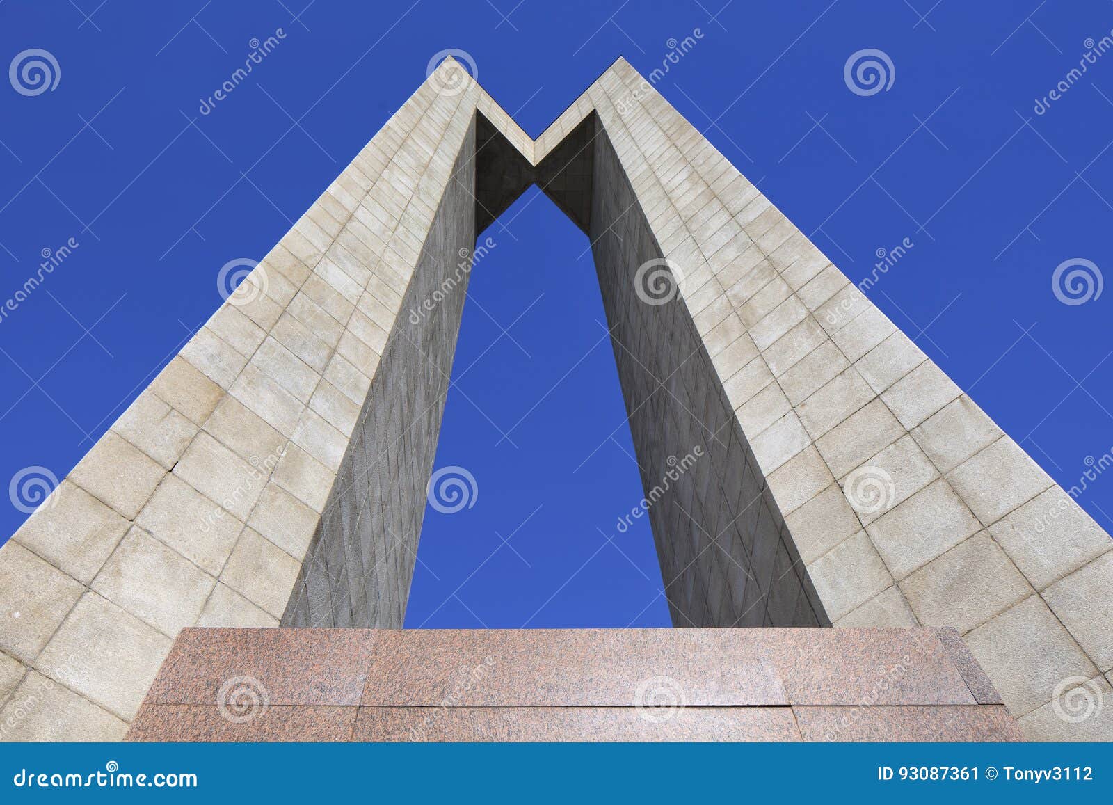 Angular, Symmetric Shaped Tall Monument. Stock Image - Image of erected ...