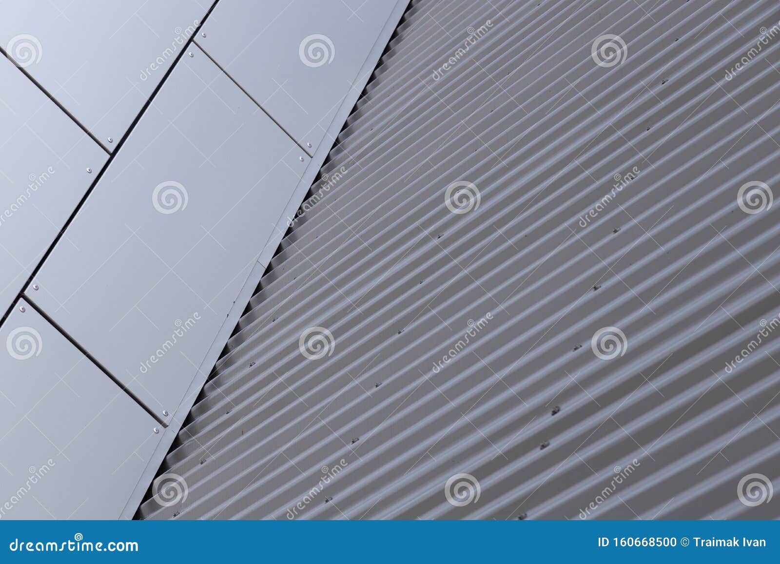 The Corner Of A Corrugated Iron Roof, With A Wooden Beam Royalty-Free ...