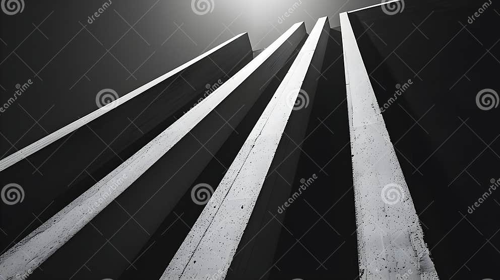 Angular White Lines in Monochrome Composition Generative AI Stock ...