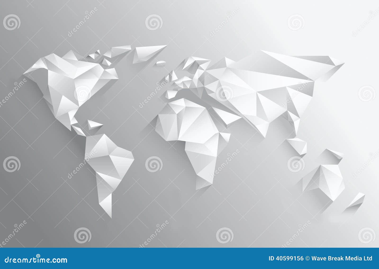 Angular White World Map on Grey Stock Vector - Illustration of angular ...