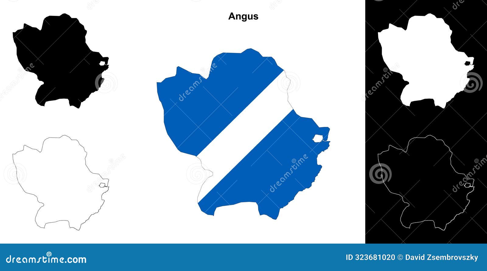 Angus outline map stock vector. Illustration of area - 323681020