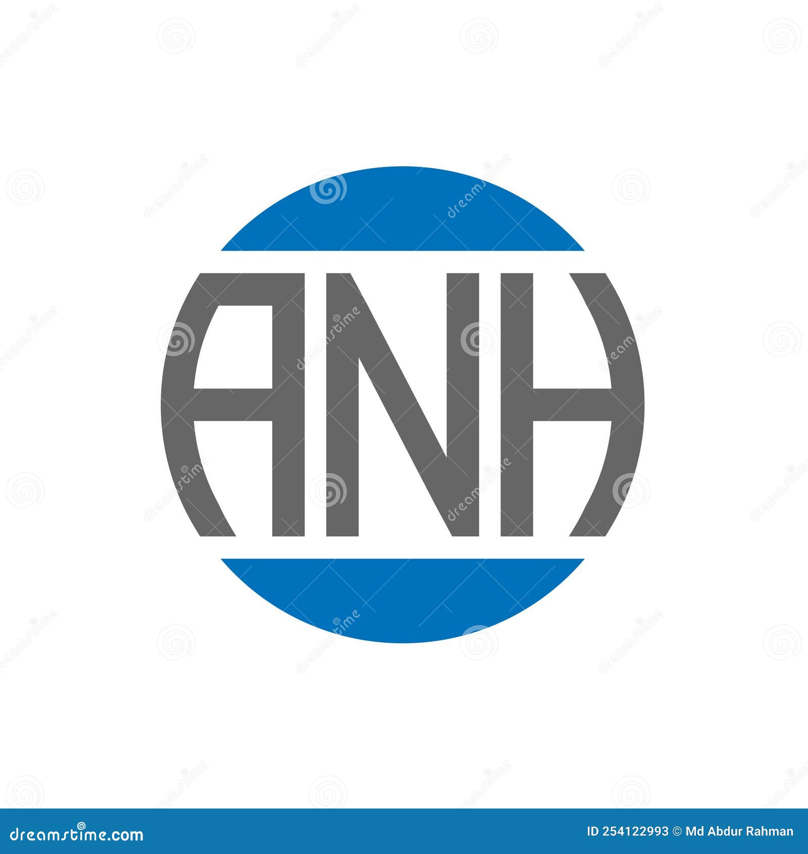 ANH Letter Logo Design on White Background. ANH Creative Initials ...