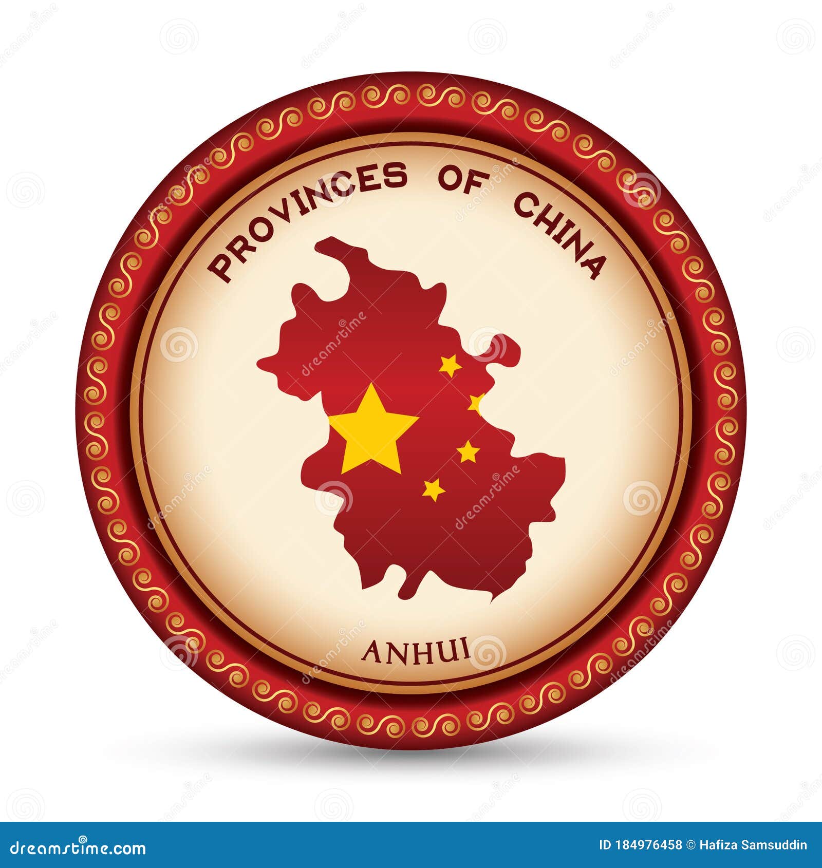 Anhui Map. Vector Illustration Decorative Design Stock Illustration ...