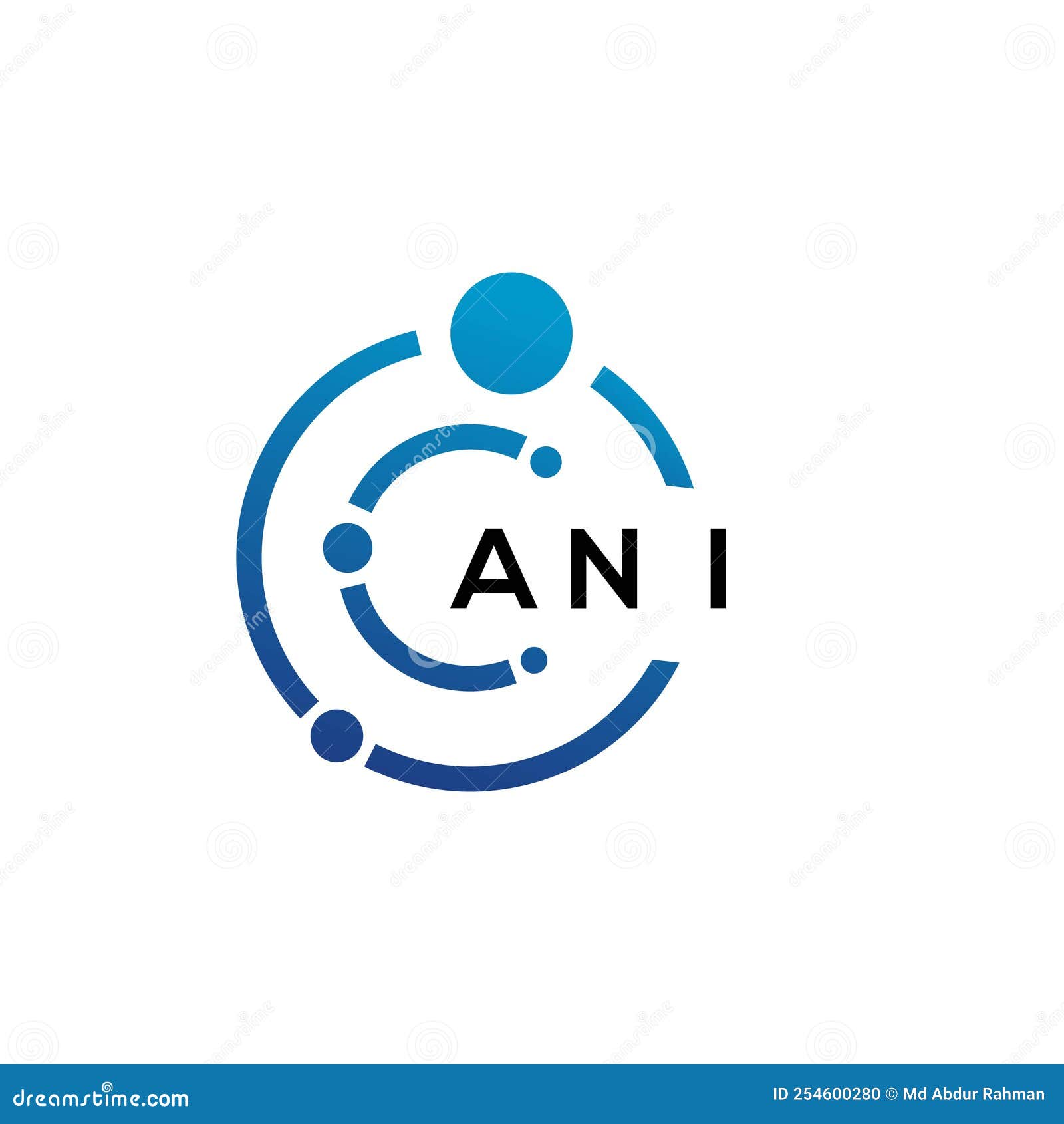 ANI Letter Logo Design on Black Background. ANI Creative Initials ...