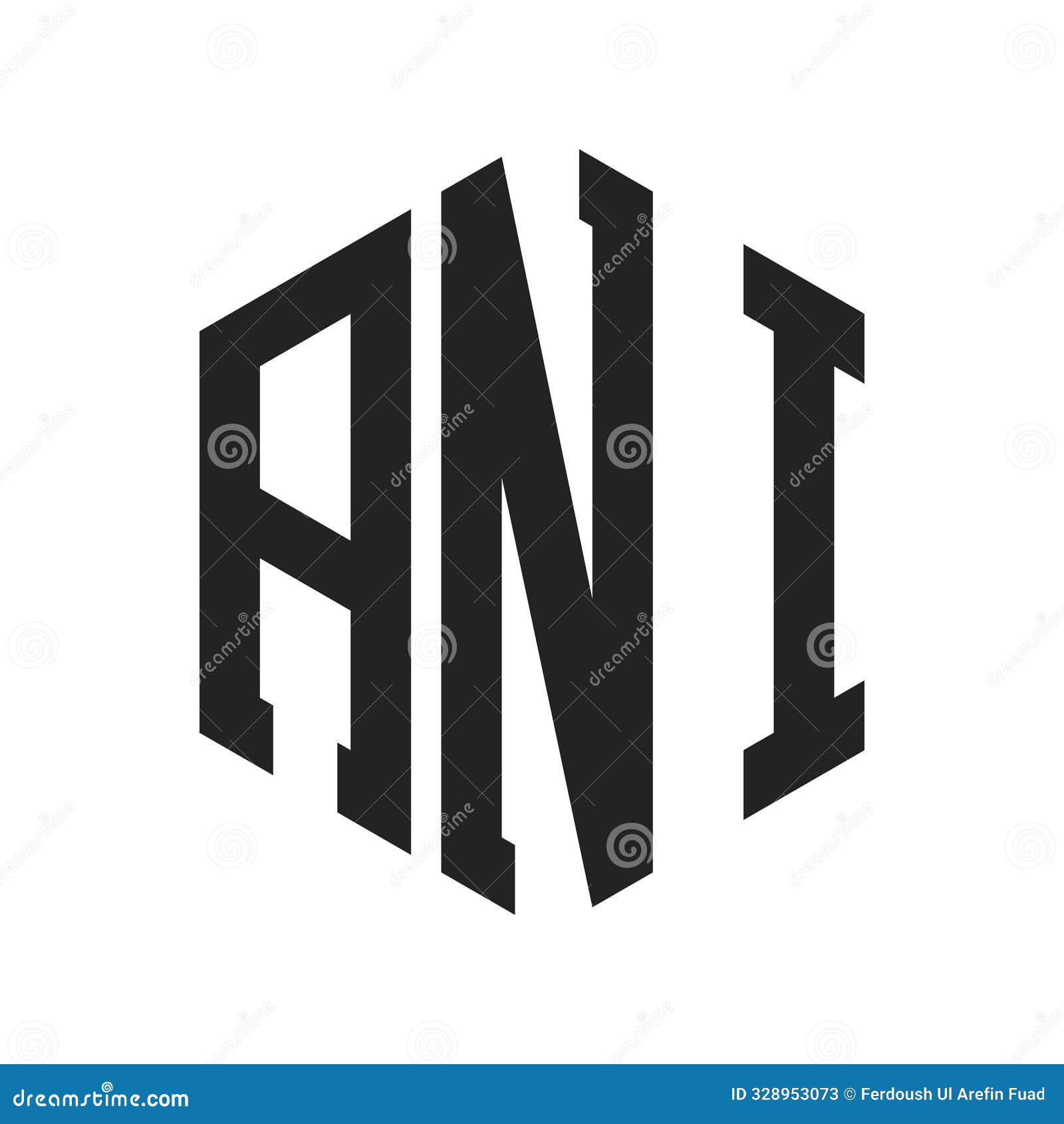 ANI Logo Design. Initial Letter ANI Monogram Logo Using Hexagon Shape ...