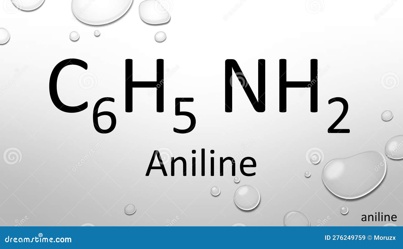 Aniline Chemical Formula on Waterdrop Background Stock Illustration ...