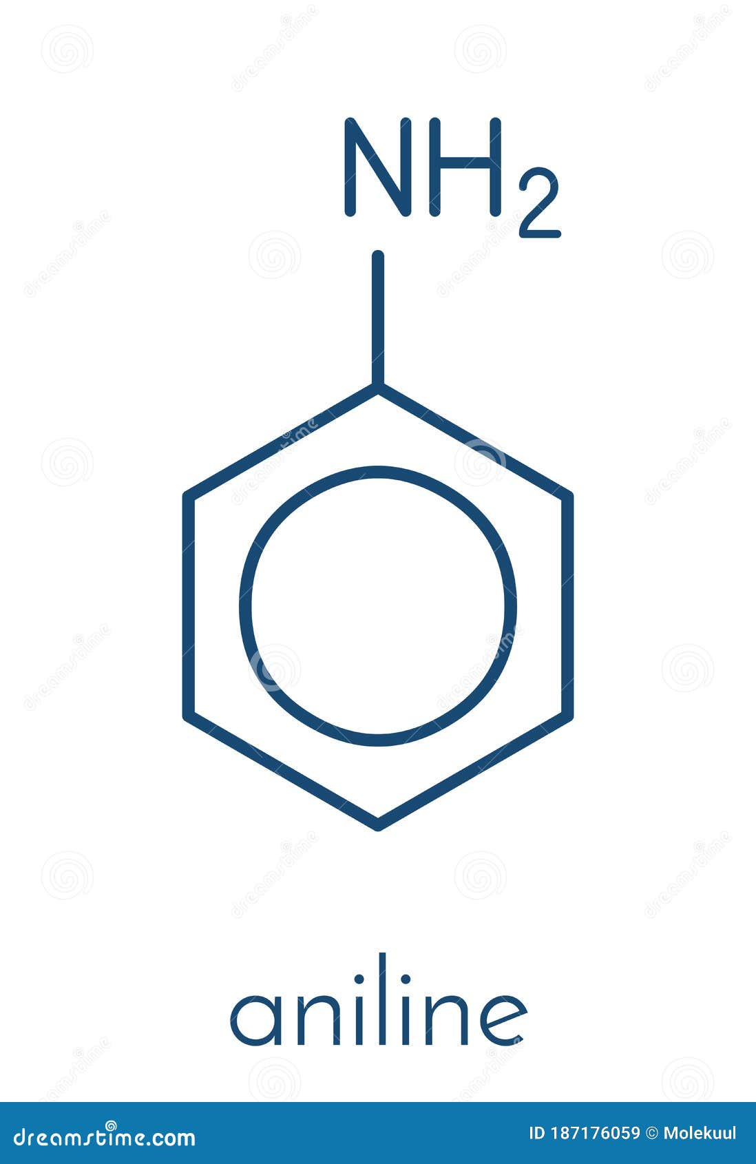 Aniline Phenylamine, Aminobenzene Molecule. Skeletal Formula. Stock ...