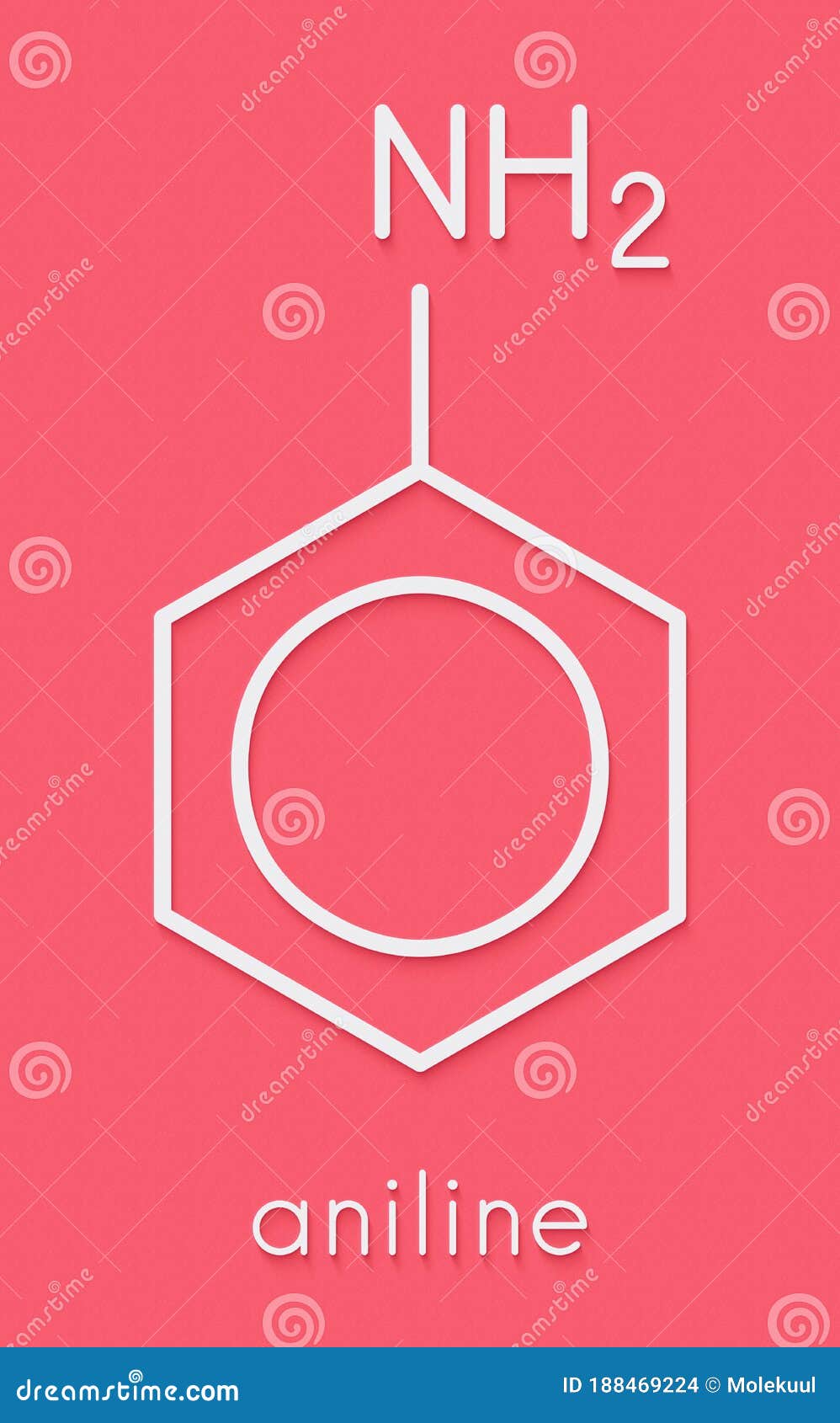 Aniline Phenylamine, Aminobenzene Molecule. Skeletal Formula. Stock ...