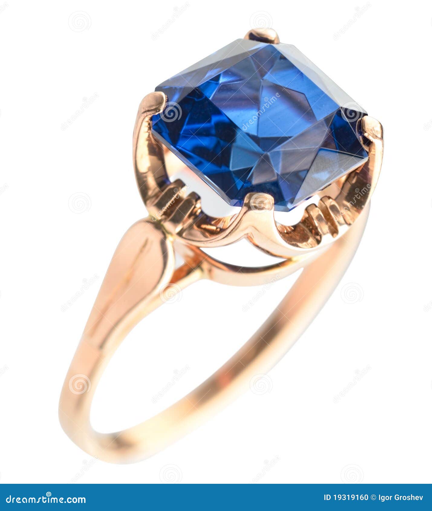 Anillo De Oro Con La Gema Azul Foto de archivo - Imagen de abundancia ...