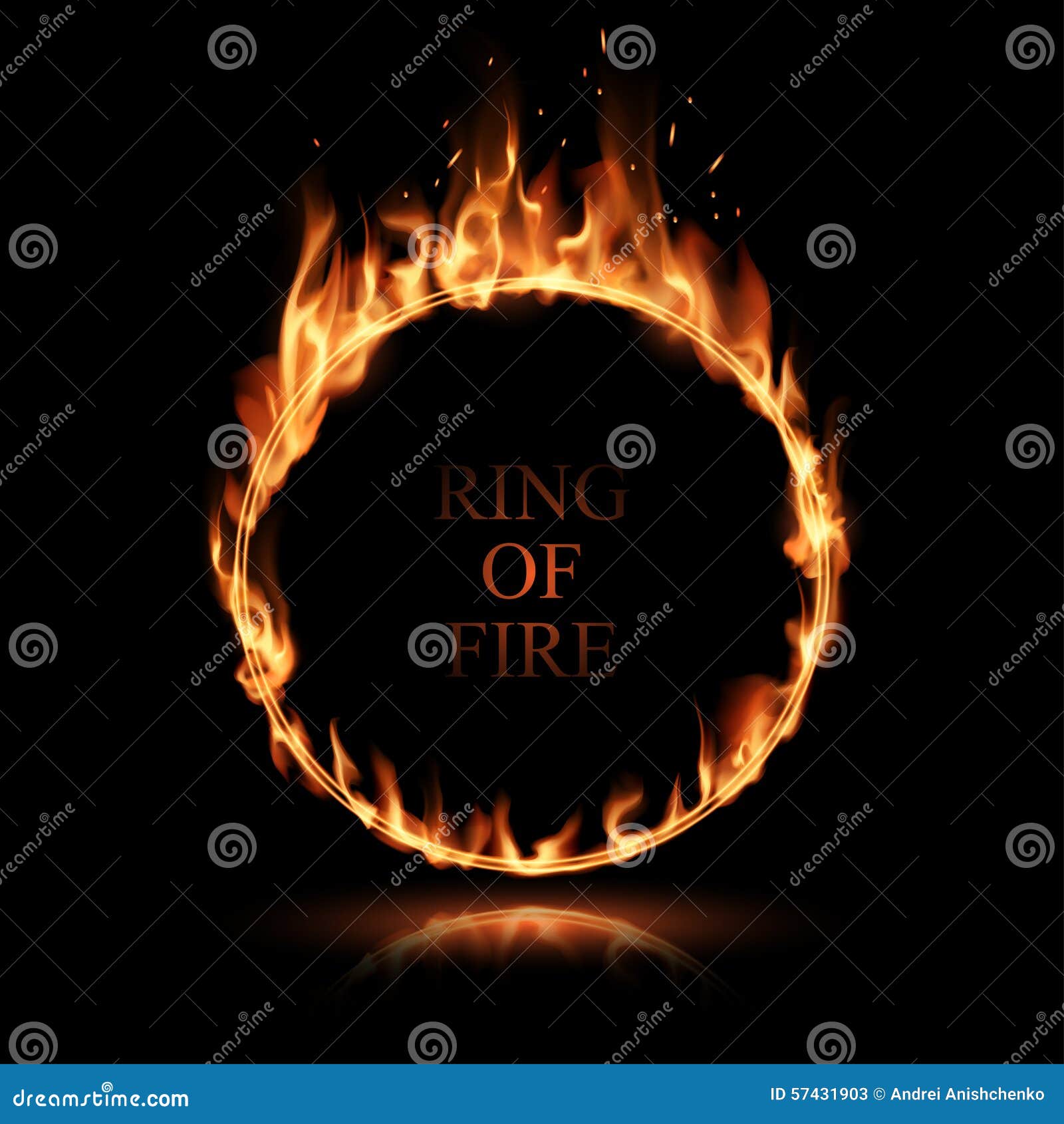 Anillo del fuego ilustración del vector. Ilustración de furioso - 57431903