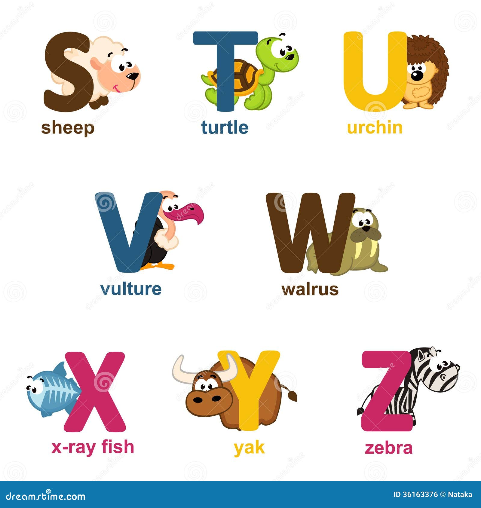 Animais Do Alfabeto De S a Z Ilustração do Vetor - Ilustração de pés ...