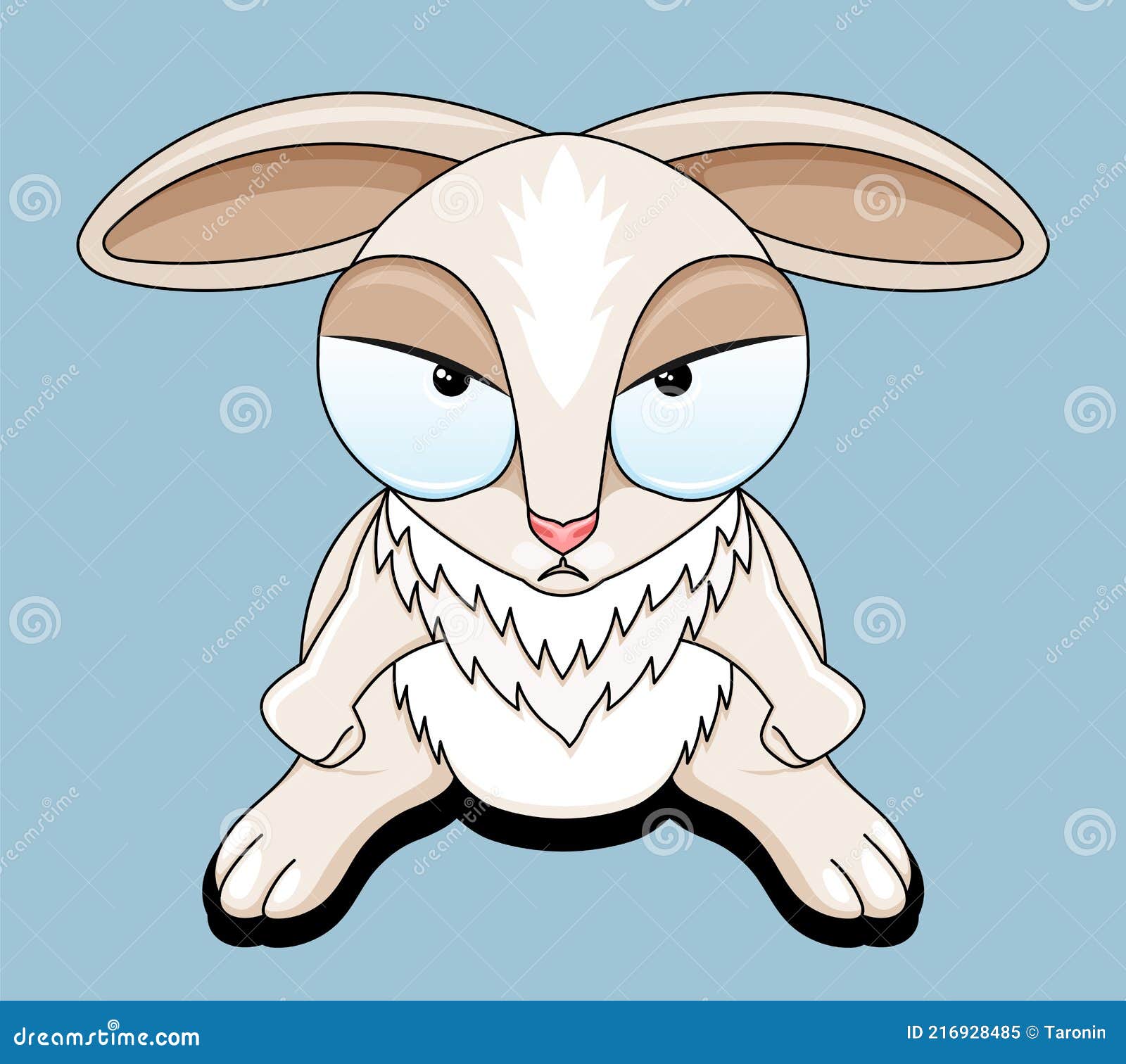 Angry Rabbit on Blue Background. Stock Vector - Illustration of icon ...