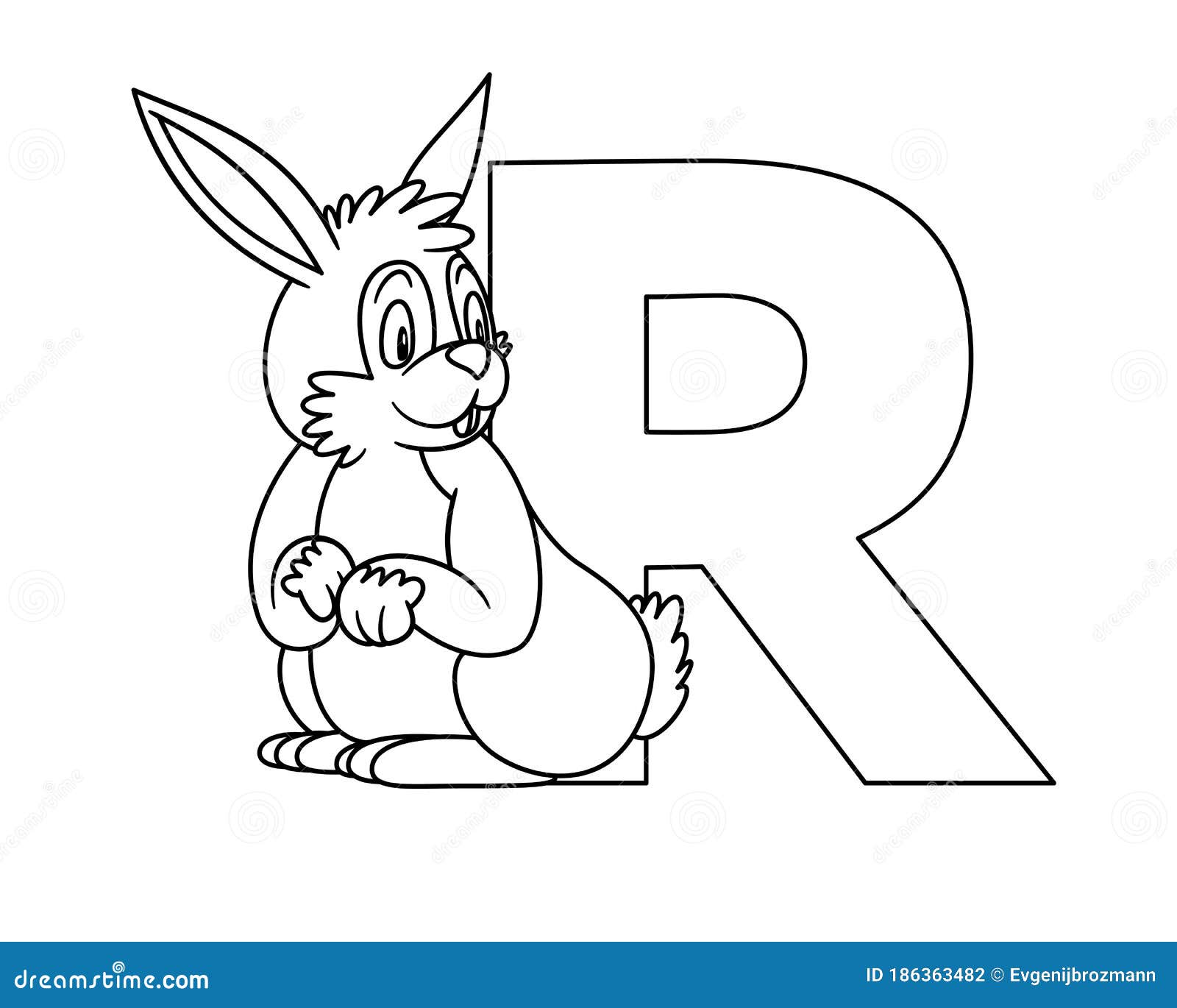 Animal Alphabet. Capital Letter R, Rabbit. Illustration Stock Vector ...