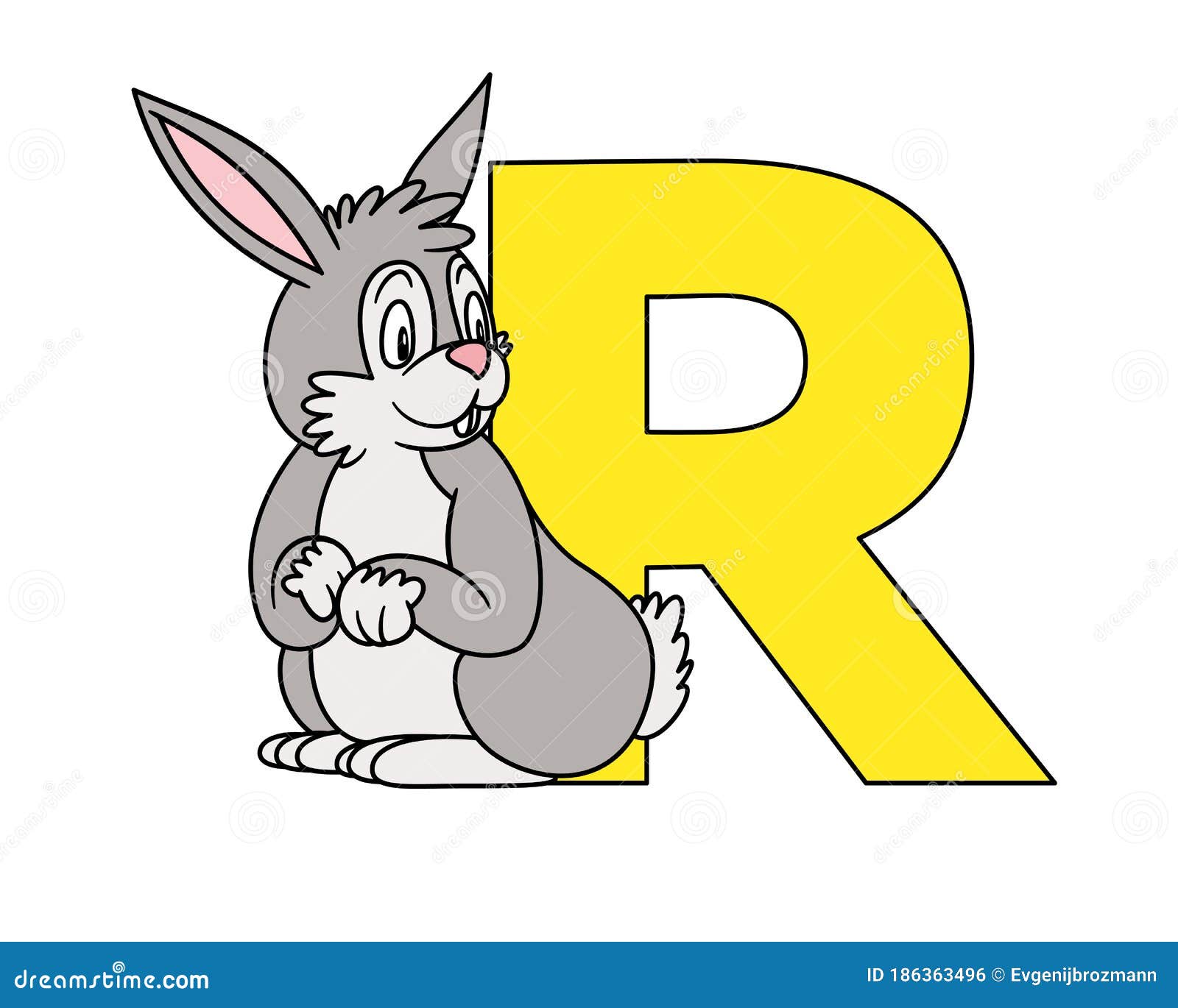 Animal Alphabet. Capital Letter R, Rabbit. Illustration. for Pre School ...
