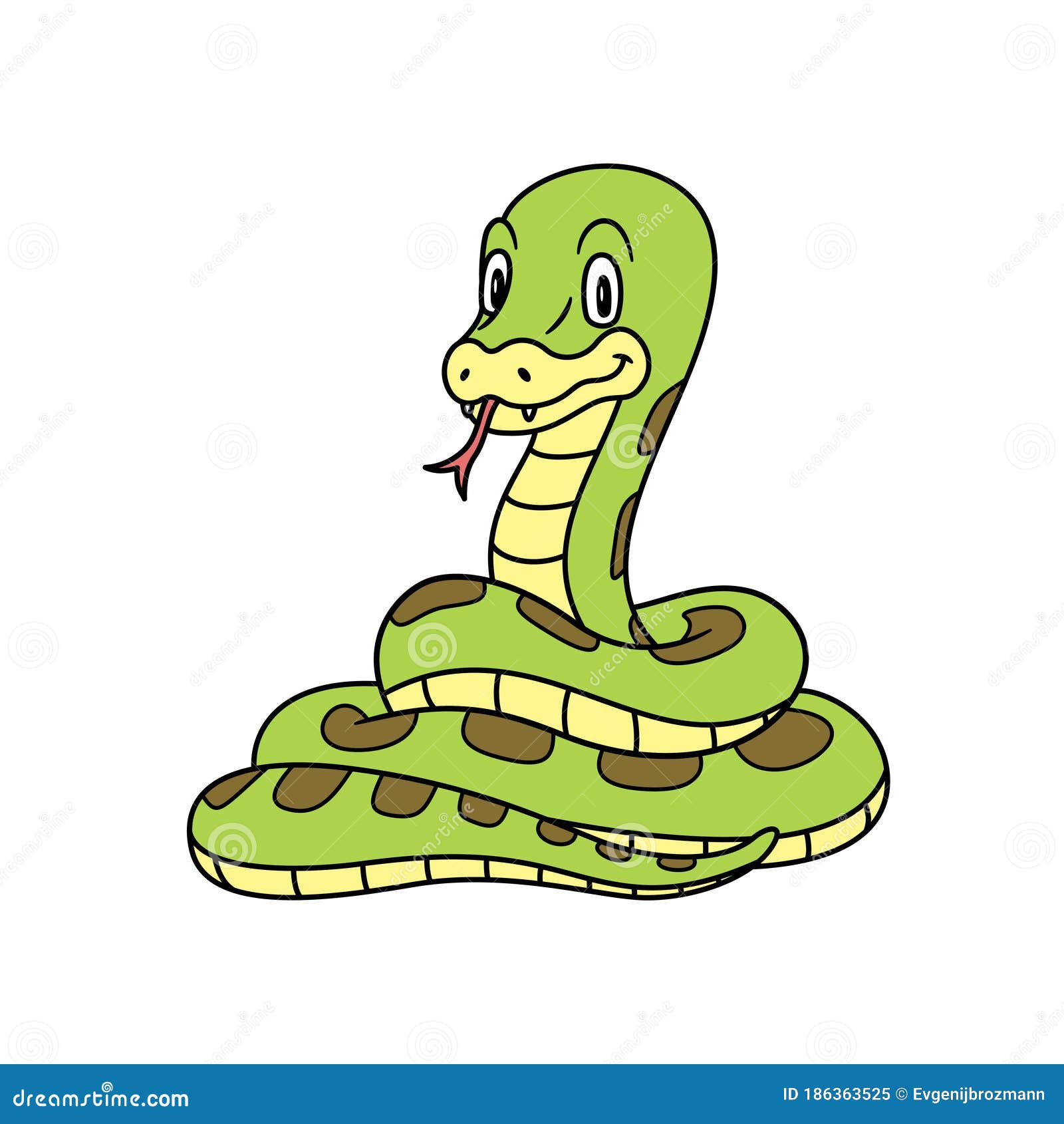Happy Anaconda Cartoon Character | CartoonDealer.com #195263537