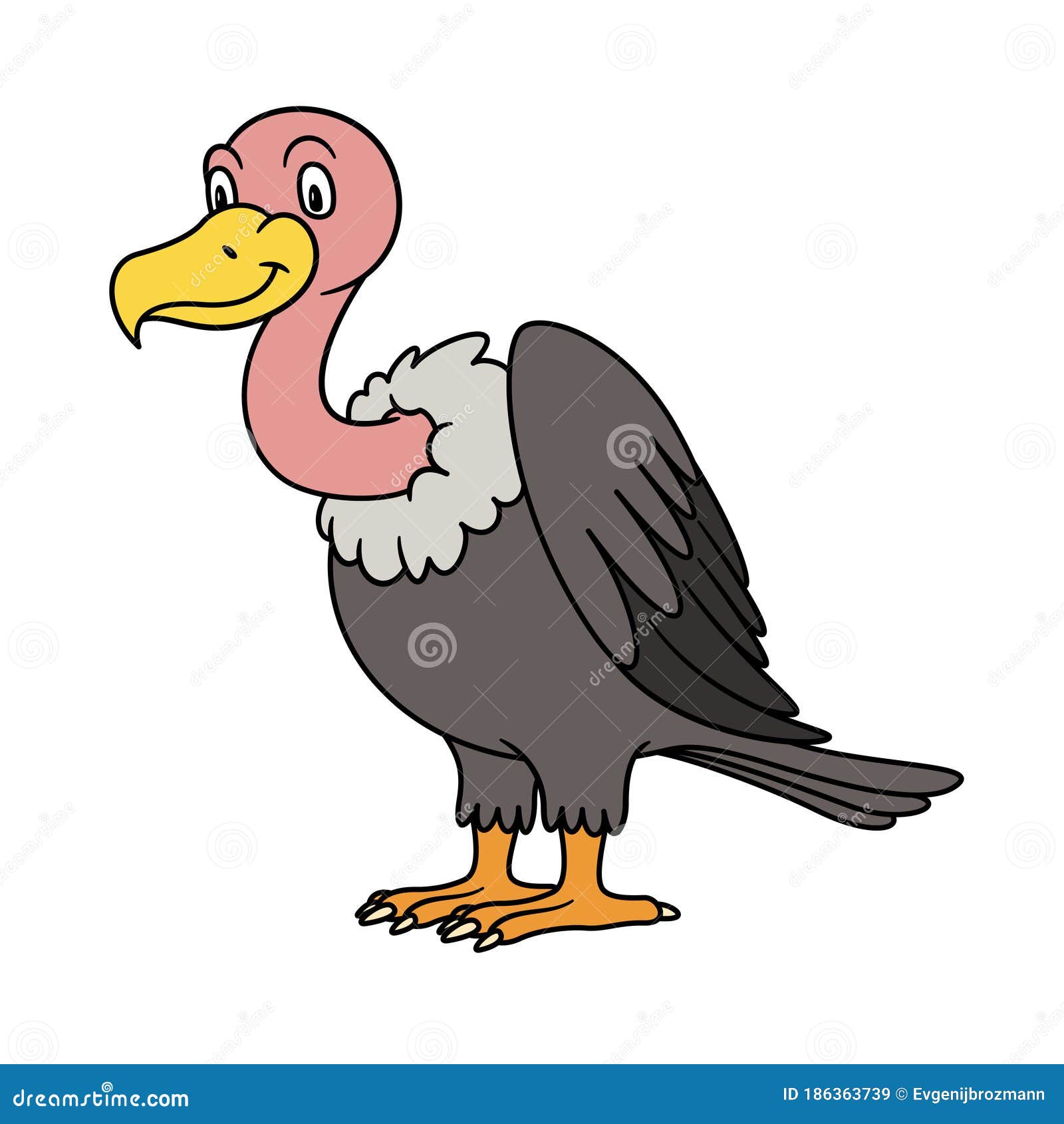 Cartoon Animal Griffon Vulture. Illustration. for Pre School Education ...